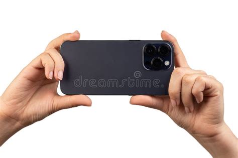 Recording with Smartphone Back View Stock Photo - Image of hold ...