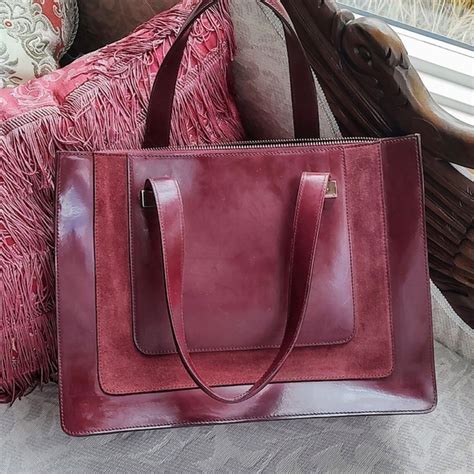Vittorio | Bags | Vittorio Virgili Burgundy Bag 4w X 1h Dual Handle ...