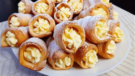 Легко и Просто! Вкуснейшие СЛОЕНЫЕ ТРУБОЧКИ с ЗАВАРНЫМ КРЕМОМ. Дети ...