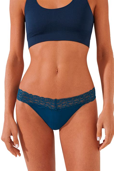 Women'secret женские трусы из микрофибры и кружева синий цвет, размер ...