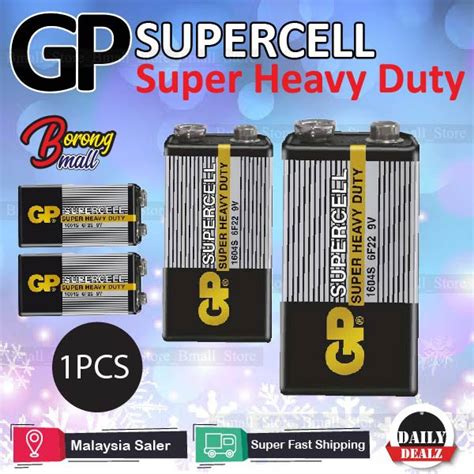 GP SUPERCELL Super Heavy Duty 1604S 6F22 9V Battery Batteries 1 PC ...