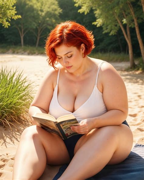 Femme de taille plus qui lit à l'extérieur | Photo Gratuite