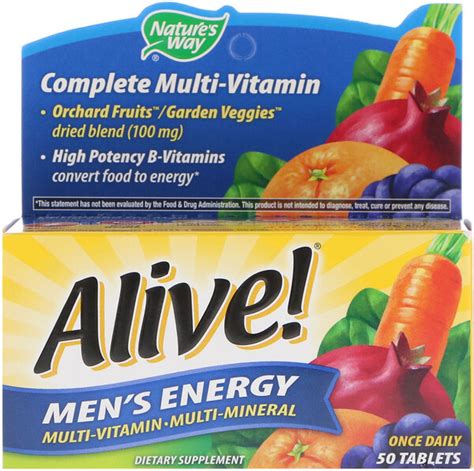 Nature's Way, Alive! Men's Energy, Multivitamin-Multimineral, 50 ...