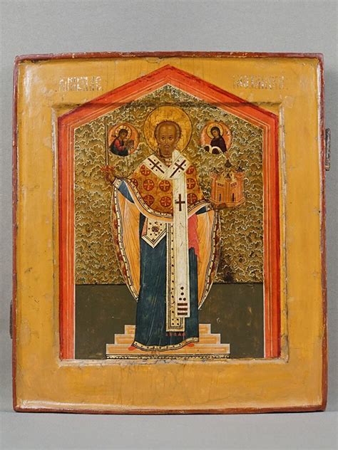 Икона «Святой Николай Можайский Чудотворец», дерево, левкас, темпера ...