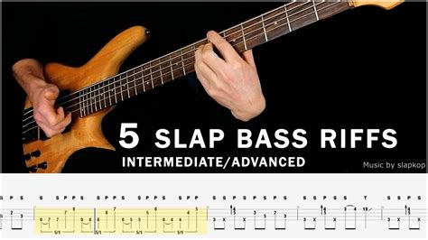 5 SLAP BASS RIFFS + TAB. Fast and Slow. Bass Slap Lesson - YouTube
