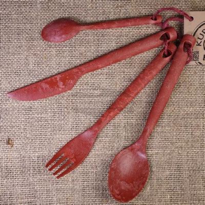 KUPILKA Cutlery set Cranberry (red) | Bushpappa.nl - Bushcraft ...
