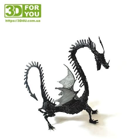 Скачать Объемный Дракон (трафарет для 3D ручки) - 3D4U