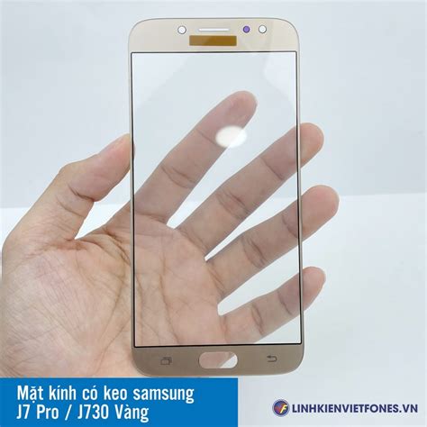 Mặt Kính SS J730 hồng có keo - linhkienvietfones.vn