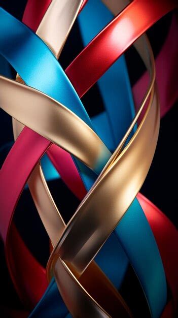 Premium AI Image | A close up of a bunch of colored ribbons on a black background generative ai