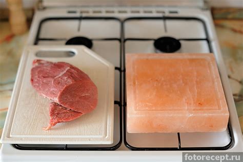 Стейк на соляной плитке | fotorecept.ru