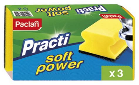 Универсальные губки для мытья посуды Paclan Practi Soft Power с особым ...