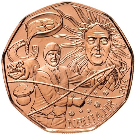 Монета Австрия 5 евро 2014 Фольклор стоимостью 1520 руб.