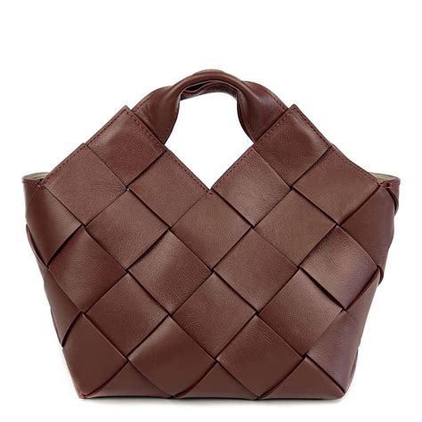 Бордовая сумка-корзина era middle из натуральной кожи N.S.BAGS — купить ...