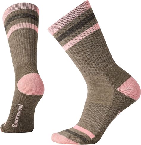 Носки женские Smartwool Striped Hike Light Crew (Fossil) Коричневый SW ...
