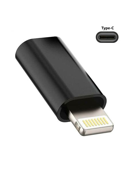 Перехідник Type-C(Мама) на Lightning(Тата) Black адаптер для iPhone ...