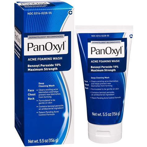 PanOxyl Acne Foaming Wash Benzoyl Peroxide 10% Maximum Strength ...