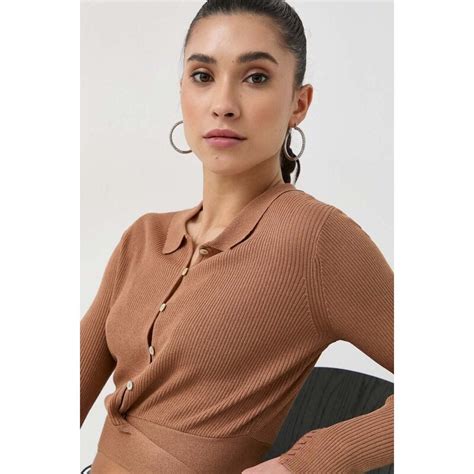 Жилетка Guess в кафяво от лека материя - GLAMI.bg
