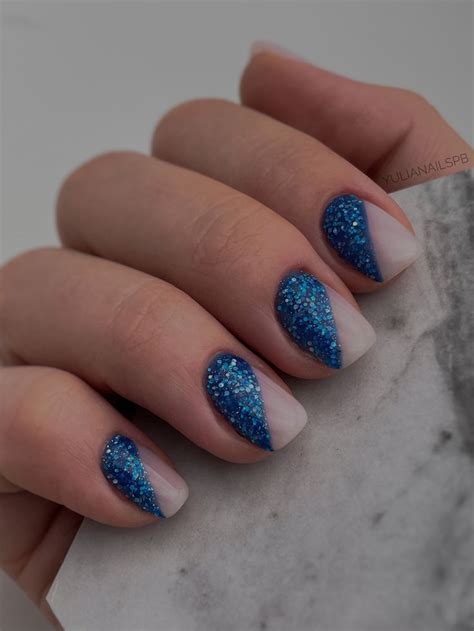 Синие блестки, дизайн ногтей блесками | Nails, Beauty