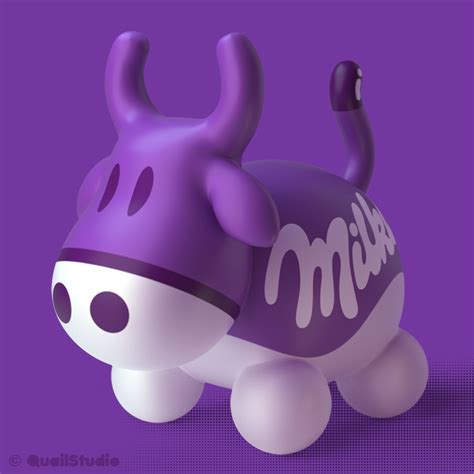 Milka Cowly | QuailStudio | Digital sculpture, Purple cow, Art toy