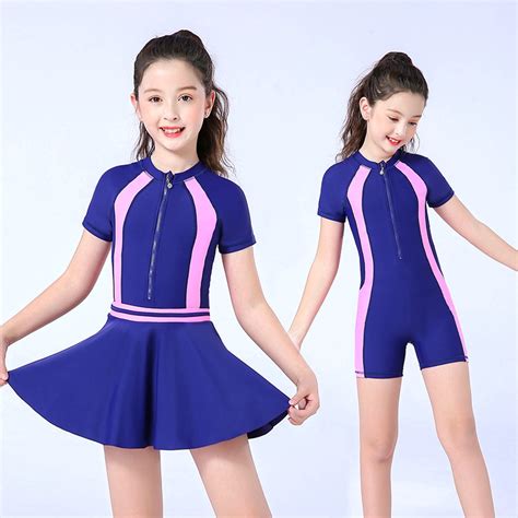 【swimsuit】Children's swimsuit girls' high school children's one-piece ...