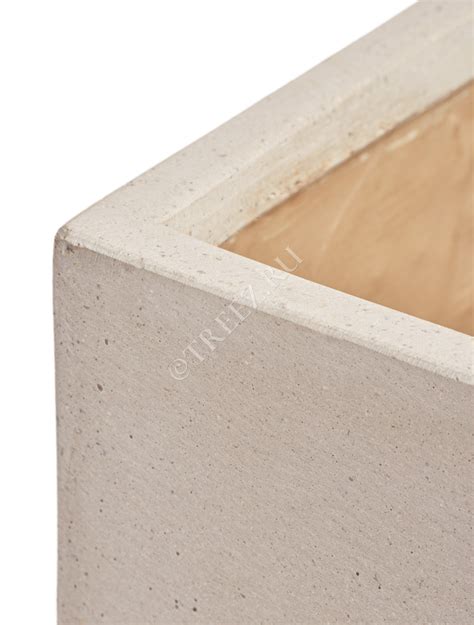 Кашпо TREEZ Effectory - Beton - Низкий прямоугольник - Белый песок 41. ...