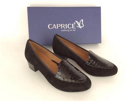 Caprice Caprice Damen Slipper schwarz, teilweise Krokooptik 37 Ballerina