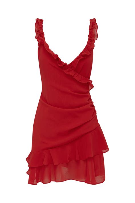 Mina Mini Dress - Red | JAUS