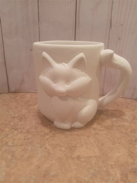 Ceramic Fox Mug Ceramic Fox Coffee Cup DIY Fox Foxy | Etsy