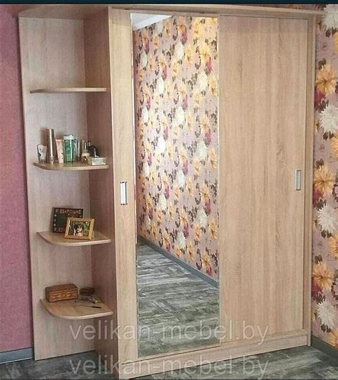 Шкаф-купе 1,8 м двухдверный с угловой консолью с зеркалом-СШ 10.02.01 ...