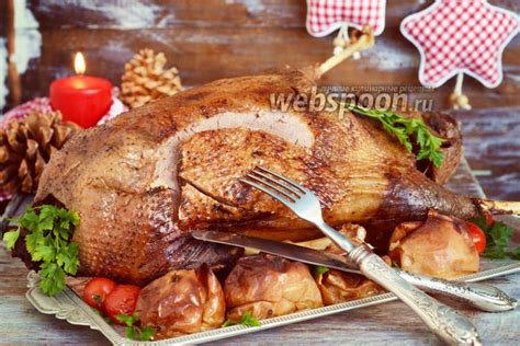 Гусь фаршированный яблоками в духовке - пошаговый рецепт с фото, как ...
