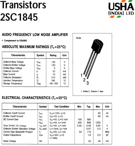 C1845 - Usha Ltd Datasheet PDF - DataSheetBank