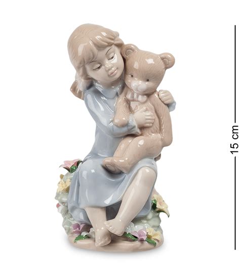 Фигурки детей из фарфора. JP-29/63 Фигурка "Девочка с медвежонком ...