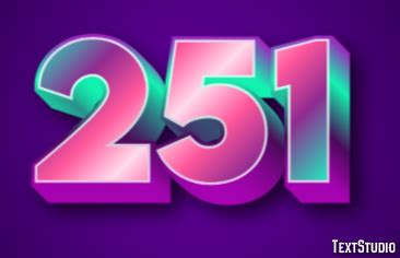 251 Text Effect and Logo Design Number