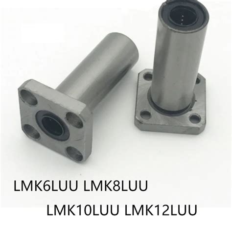 1pc LMK6LUU LMK8LUU LMK10LUU LMK12LUU Long Type Bearing steel Flange ...
