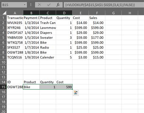 arrays - EXCEL VLOOKUP - Extracting multiple columns from one formula - Stack Overflow