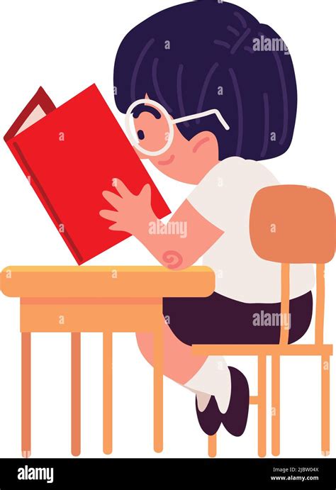 pupil boy reading book Stock Vector Image & Art - Alamy