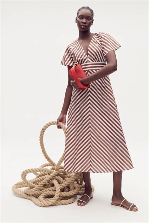 Sorrento Stripe Tie Dress - Deep Spice | Oroton