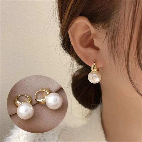 Женские серьги-гвоздики с жемчугом | AliExpress
