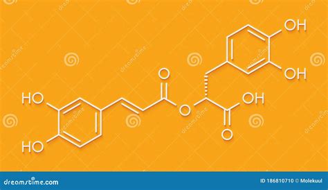 Rosmarinic Acid Herbal Antioxidant Molecule. Present in a Number of ...