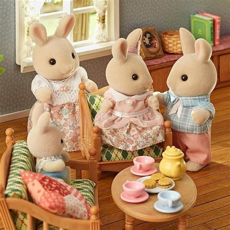 Sylvanian Families Milk Rabbit Family Twins Baby Doll House Accessories ...