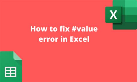 How to fix #value error in Excel | Basic Excel Tutorial