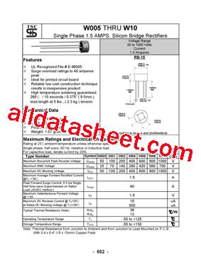 W04 Datasheet(PDF) - Taiwan Semiconductor Company, Ltd