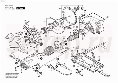 Запчасти для циркулярной пилы Skil 5055 (артикул модели F015505511 ...