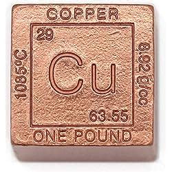 Amazon.com: 1 Pound Copper Cube Bullion Paperweight with Element Design ...