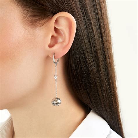 Серьги женские серебро 925, серьги длинные, висячие с фианитами и ...
