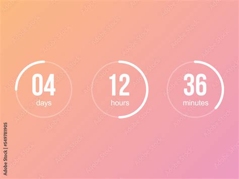 Countdown timer vector clock counter. Count down web site vector flat line template. Digital ...