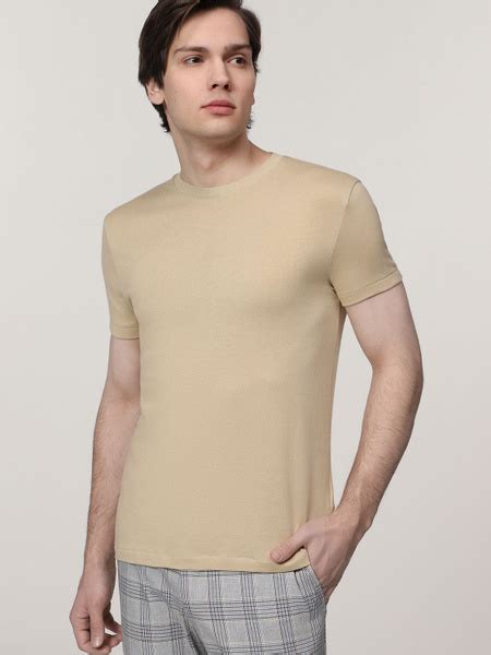 Футболка Zara, размер 48, 50, цвет коричневый, хлопок 100% - купить по ...