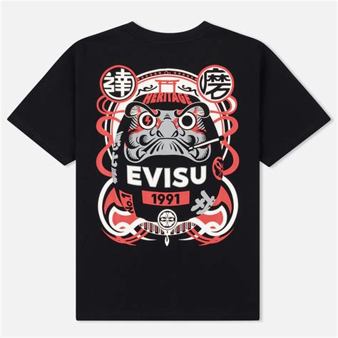 Мужская футболка Evisu Heritage Daruma Back Print 1EAHTM8TS532XX-BLKX