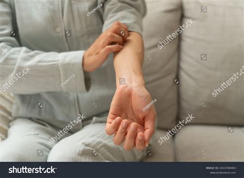 Japanese Woman Suffering Itching Stock Photo 2215780463 | Shutterstock