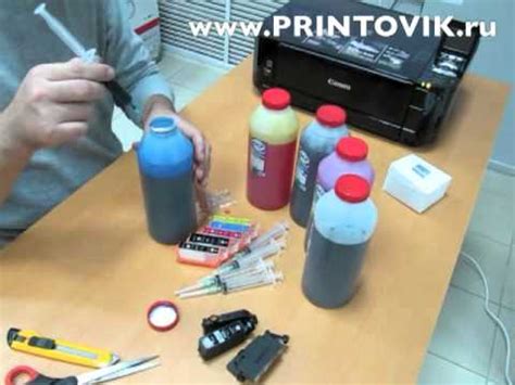 Установка перезаправляемых картриджей на Canon MG5140, MG5240 - YouTube
